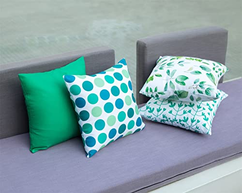 YJHAOTOU Throw Pillow Covers 18x18 Set of 4, Outdoor Waterproof Pillow Covers Green Double Sided Print Throw Pillow Covers for Patio Funiture Garden Sofa Bedroom Decorative Pillow Covers