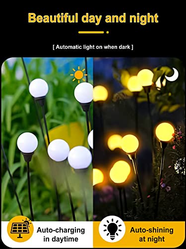 waitmin Firefly Lights Solar Outdoor - Solar Garden Lights, Solar Swaying Light, Decorative Solar Lights Yard Patio Pathway Decoration, Warm White (2 Pack)