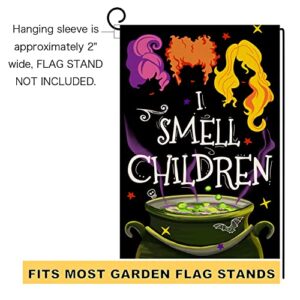 Halloween Decorations Garden Flag 12x18 Vertical Double Sided I Smell Children Sisters Fall Outside Hocus Pocus Decor Burlap Yard Flag BW204