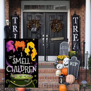 Halloween Decorations Garden Flag 12x18 Vertical Double Sided I Smell Children Sisters Fall Outside Hocus Pocus Decor Burlap Yard Flag BW204