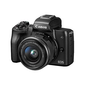 canon eos m50 mirrorless vlogging camera kit with ef-m 15-45mm lens, black