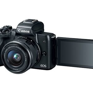 Canon EOS M50 Mirrorless Vlogging Camera Kit with EF-M 15-45mm Lens, Black