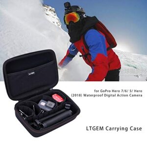 LTGEM Hard Carrying Case for GoPro HERO 11 / 10 / 9 / 8 / 7 / 6 / 5 / Hero (2018) or GoPro MAX Waterproof Digital Action Camera, with 4 Moveable Dividers