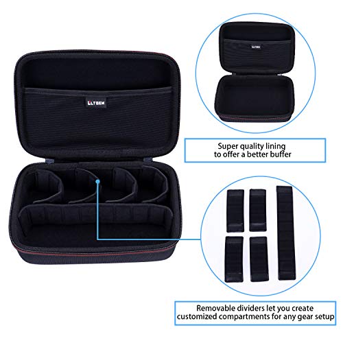 LTGEM Hard Carrying Case for GoPro HERO 11 / 10 / 9 / 8 / 7 / 6 / 5 / Hero (2018) or GoPro MAX Waterproof Digital Action Camera, with 4 Moveable Dividers