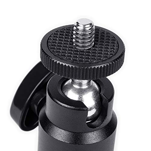 MAEXUS Hot Shoe Mount Adapter 1/4" Thread Mini Ball Head Ring Light Adapter for Cameras Camcorders Smartphone Microphone Gopro Canon LED Video Light Video Monitor Tripod Monopod (2 Pcs)