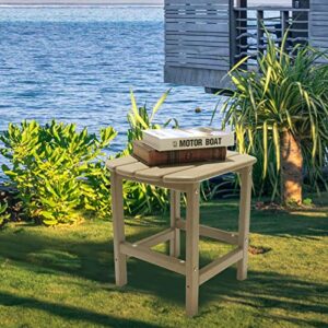 VOQNIS Adirondack Outdoor Side Table, Living Room, Garden, Patio, Pool, Deck, Fire Pit, Party - Brown