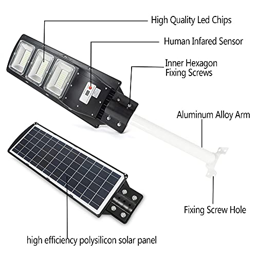 G-PLUS 90W Solar Street Lights Outdoor,Commercial IP67 PIR Sensor Lamp,Dusk to Dawn Solar Security LED Flood Light for Square,Yard, Garden,Street