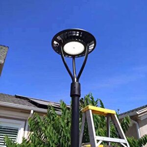 OPENLUX Led Post Top Light 80W DLC ETL Listed 11,200Lm 5000K Daylight IP65 Waterproof LED Post Top Outdoor Circular Area Pole Light [350W Equivalent] for Garden Yard Street Lighting