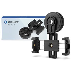 starscope adjustable phone scope mount – telescope phone adapter fits most phones (max 110mm) | easy-adjust, universal spotting scope phone adapter | phone attachment for binoculars and monoculars