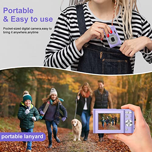 Digital Baby Camera for Kids Teens Boys Girls Adults,1080P 48MP Kids Camera with 32GB SD Card,2.4'' Kids Digital Camera with 16X Digital Zoom, Compact Mini Camera Kid Camera for Kids/Student（Purple）