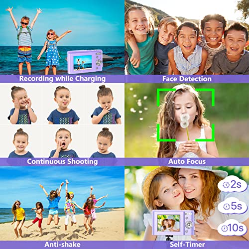 Digital Baby Camera for Kids Teens Boys Girls Adults,1080P 48MP Kids Camera with 32GB SD Card,2.4'' Kids Digital Camera with 16X Digital Zoom, Compact Mini Camera Kid Camera for Kids/Student（Purple）