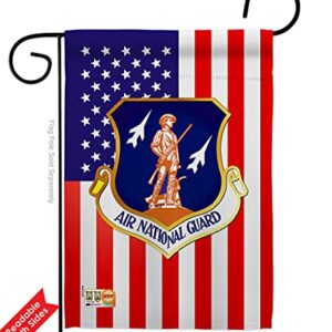 US MILITARY U.S. Airforces USAF Air National Guard Flag Armed Forces Official Lawn Decoration Gift House Garden Yard Banner United State American Military Veteran, 12" x 18.5 Made in USA