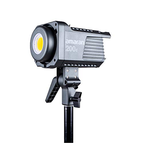 amaran 200d LED Video Light, 200W CRI95+ TLCI95+ 65,000 lux@1m Bluetooth App Control 0-100% Brightness Control 8 Pre-Programmed Lighting Effects DC/AC Power Supply