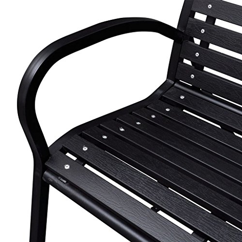 Festnight 3-Seater Outdoor Patio Garden Bench Porch Chair Seat with Steel Frame Solid Construction 49" x 24" x 32"