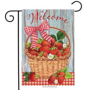 briarwood lane strawberries summer garden flag fruit 12.5″ x 18″