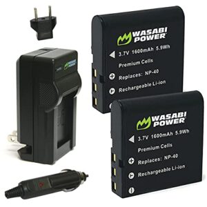 wasabi power battery (2-pack) and charger for kodak lb-060 and kodak az361, az362, az421, az422, az521, az522, az525, az526, az527, az528