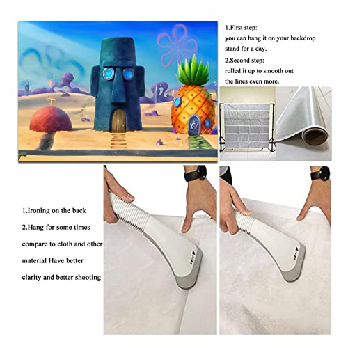 5x3ft Cartoon Animation Underwater Pineapple House Photography Backdrops Spongebob Patrick Star Theme Birthday Party Decor Photo Background