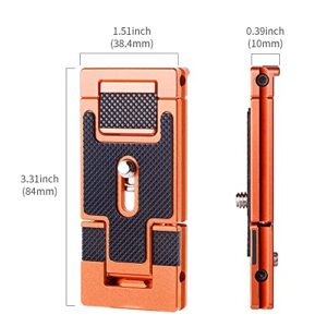 K&F Concept Aluminum Alloy Quick Release Plate with 1/4 Inch Screw for Camera, Cage, Cellphone etc (Orange)