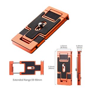 K&F Concept Aluminum Alloy Quick Release Plate with 1/4 Inch Screw for Camera, Cage, Cellphone etc (Orange)