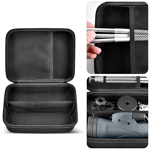 Monocular Telescope Case Compatible with Gosky 12x55/ Pankoo 12X50, 40X60, 16X52/ Titan 12x55/ Viajero 12x50/ Wingspan Optics High Definition Monocular Telescope and Quick Smartphone Holder & Tripod