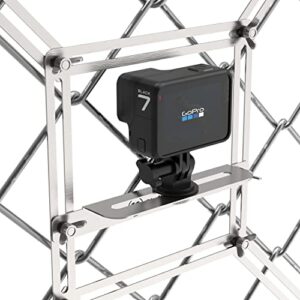 action camera fence mount metal camera fence mount for gopro iphone, mevo start, phones, to a chain link fence for recording baseball/softball (mini)