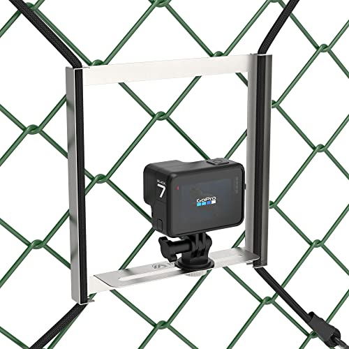 Action Camera Backstop Fence Mount for GoPro Smartphones, Ideal Backstop Camera Fence Mount for Recording Baseball,Softball and Tennis Games (2 in 1)