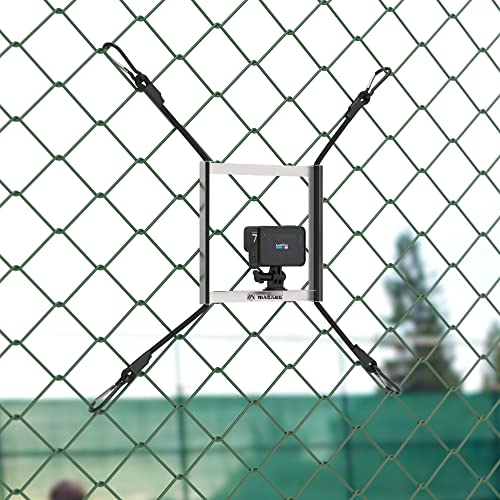 Action Camera Backstop Fence Mount for GoPro Smartphones, Ideal Backstop Camera Fence Mount for Recording Baseball,Softball and Tennis Games (2 in 1)