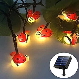 30LEDs Ladybug String Lights,AMZSTAR Waterproof Solar Light Indoor/Outdoor Decorative String Lights,Fairy Twinkle Wire Lights Solar Rope Light Decor for Christmas/Patio/Garden/Party (Warm whtie)