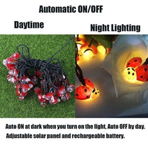 30LEDs Ladybug String Lights,AMZSTAR Waterproof Solar Light Indoor/Outdoor Decorative String Lights,Fairy Twinkle Wire Lights Solar Rope Light Decor for Christmas/Patio/Garden/Party (Warm whtie)