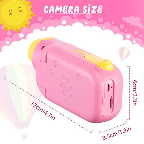 SUZIYO Kids Video Camera Digital Camcorder, Birthday Gifts for Age 3 4 5 6 7 8 9 Boys and Girls, Children Videos Recorder Toy for Toddler HD 1080P 2.4 Screen with 32GB Micro SD Card- Pink