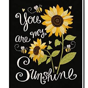 BLKWHT Spring Summer Sunflower Garden Flag You are My Sunshine Vertical Double Sided Fall Farmhouse Floral Black Burlap Yard Outdoor Decor 12.5 x 18 Inches (153839)