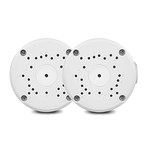 {Waterproof Camera Junction Box} Universal Bullet Security Camera Mount Bracket Hide Cable, Metal Electric Enclosure, Outdoor Camera Cover, Base Junction Box for CCTV Cams (2 Pack)