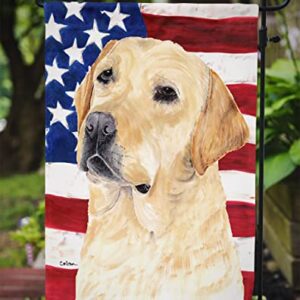 Caroline's Treasures SC9018GF USA American Flag with Labrador Flag Garden Size, Garden Size, multicolor