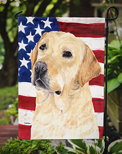 Caroline's Treasures SC9018GF USA American Flag with Labrador Flag Garden Size, Garden Size, multicolor