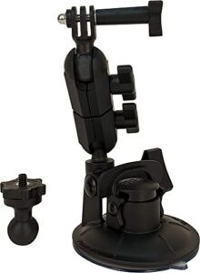 panavise acitongrip 13130 action grip double knuckle suction cup camera mount (matte black)