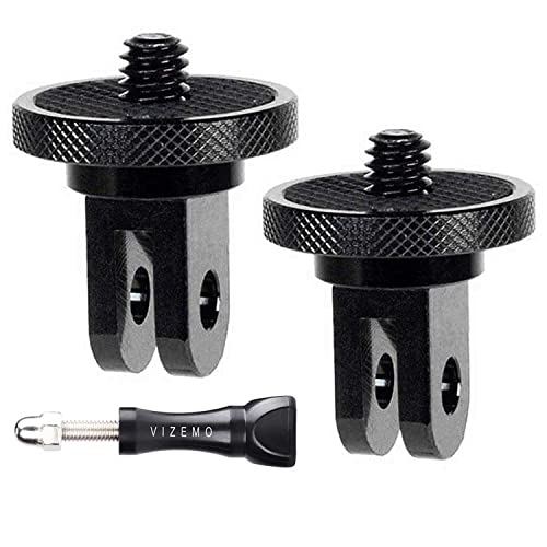 VIZEMO Aluminum Camera Tripod Adapter 1/4"-20 Conversion Adapter Mounts Compatible with Gopro Action Cameras Insta360 and Other Standard 1/4 Accessories, Quarter Inch Mount Adapter for GoPro Ecosystem