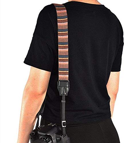 WANBY Camera Strap Canvas Multicolor Neck Shoulder Camera Strap with Quick Release Buckles for DSLR SLR