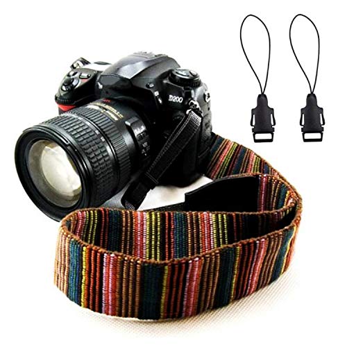 WANBY Camera Strap Canvas Multicolor Neck Shoulder Camera Strap with Quick Release Buckles for DSLR SLR