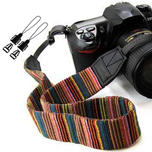 WANBY Camera Strap Canvas Multicolor Neck Shoulder Camera Strap with Quick Release Buckles for DSLR SLR