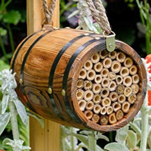 Wildlife World Mason Bee Barrel - Natural Hanging Habitat for Pollinators, Increases Productivity in Your Garden (Brown)