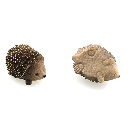 TAODAN Mini Hedgehog Figurine 2PCS Lively Resin Statues Animals Figurines Pet Sculptures Fairy Wild Miniature Garden Accessories for Micro Landscape Plant Pots Bonsai Craft Decor