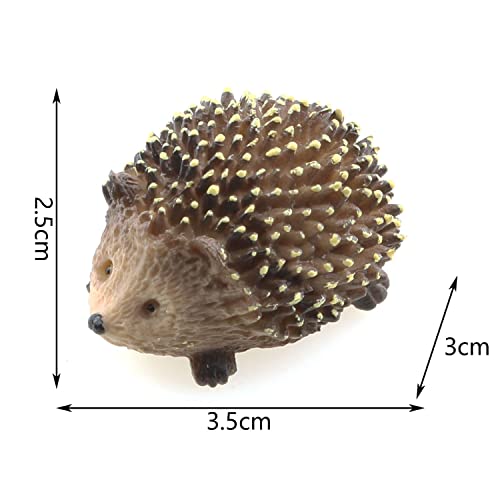 TAODAN Mini Hedgehog Figurine 2PCS Lively Resin Statues Animals Figurines Pet Sculptures Fairy Wild Miniature Garden Accessories for Micro Landscape Plant Pots Bonsai Craft Decor