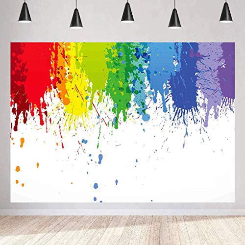 Paint Splatter Backdrop for Party Painting Art Party Decorations MEETSIOY 7x5ft Abstract Cartoon Painting Photography Background Themed Party Banner Photo Booth YouTube Backdrop PMT880