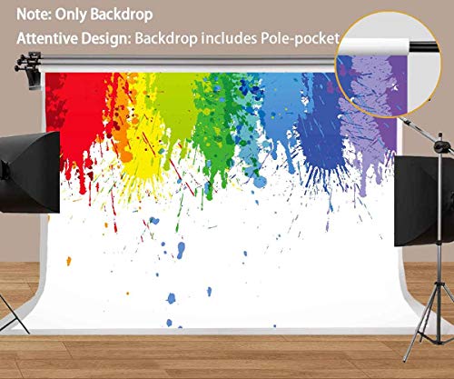 Paint Splatter Backdrop for Party Painting Art Party Decorations MEETSIOY 7x5ft Abstract Cartoon Painting Photography Background Themed Party Banner Photo Booth YouTube Backdrop PMT880