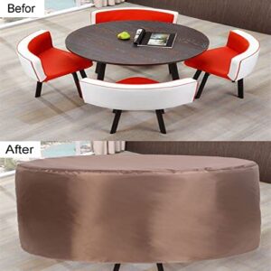 HUHJYUGE Garden Furniture Covers Round 47x30in, Patio Furniture Covers Waterproof, Outdoor Dining Table Cover Oval Rain-Snow Proof, Sofa Covers for Deck, Lawn and Backyard