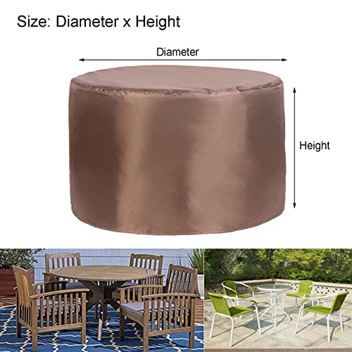 HUHJYUGE Garden Furniture Covers Round 47x30in, Patio Furniture Covers Waterproof, Outdoor Dining Table Cover Oval Rain-Snow Proof, Sofa Covers for Deck, Lawn and Backyard