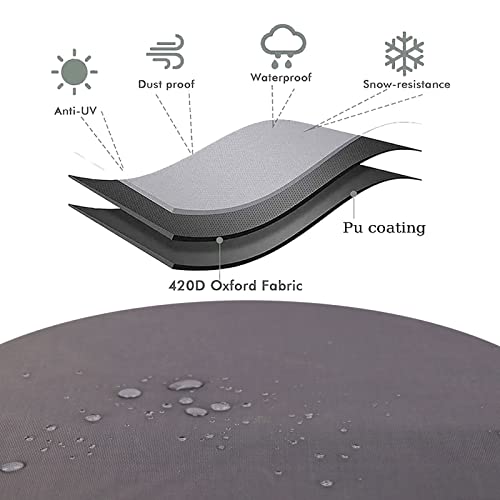 HUHJYUGE Garden Furniture Covers Round 47x30in, Patio Furniture Covers Waterproof, Outdoor Dining Table Cover Oval Rain-Snow Proof, Sofa Covers for Deck, Lawn and Backyard