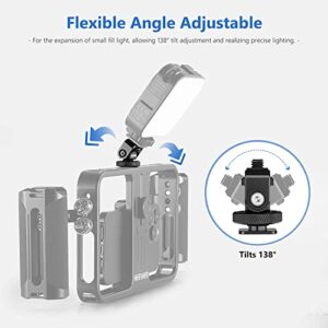 NEEWER 1/4" Mini Cold Shoe Mount Adapter Compatible with SmallRig Camera Phone Cage Rig, LED Video Light, Vlog Accessories, Mount Head Supports 138° Tilt Adjustment, Aluminum Alloy Structure, ST37