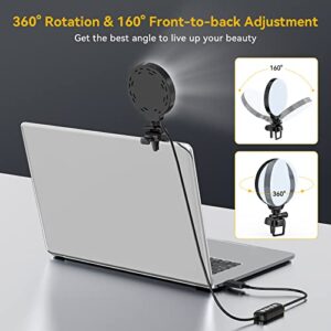 Video Conference Lighting Kit, Full Screen Ring Light Clip on Laptop Monitor, Circle Computer Webcam Camera Lights for Zoom Call/Video Recording/Live Streaming/Self Broadcasting/Tiktok/Youtube/Working