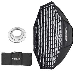 ambitful 24″x 35″ 60 x 90cm honeycomb grid softbox soft box for photo studio bowens mount flash lighting and s-type bracket bowens mount holdernt (2pcs) (fw95cm)